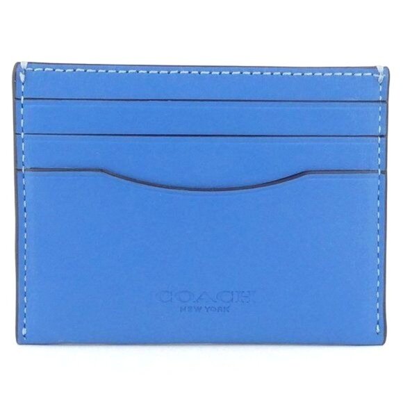 Coach | Bags | Coach Racer Blue Leather Slim Id Card Case Nwt C9997 ...